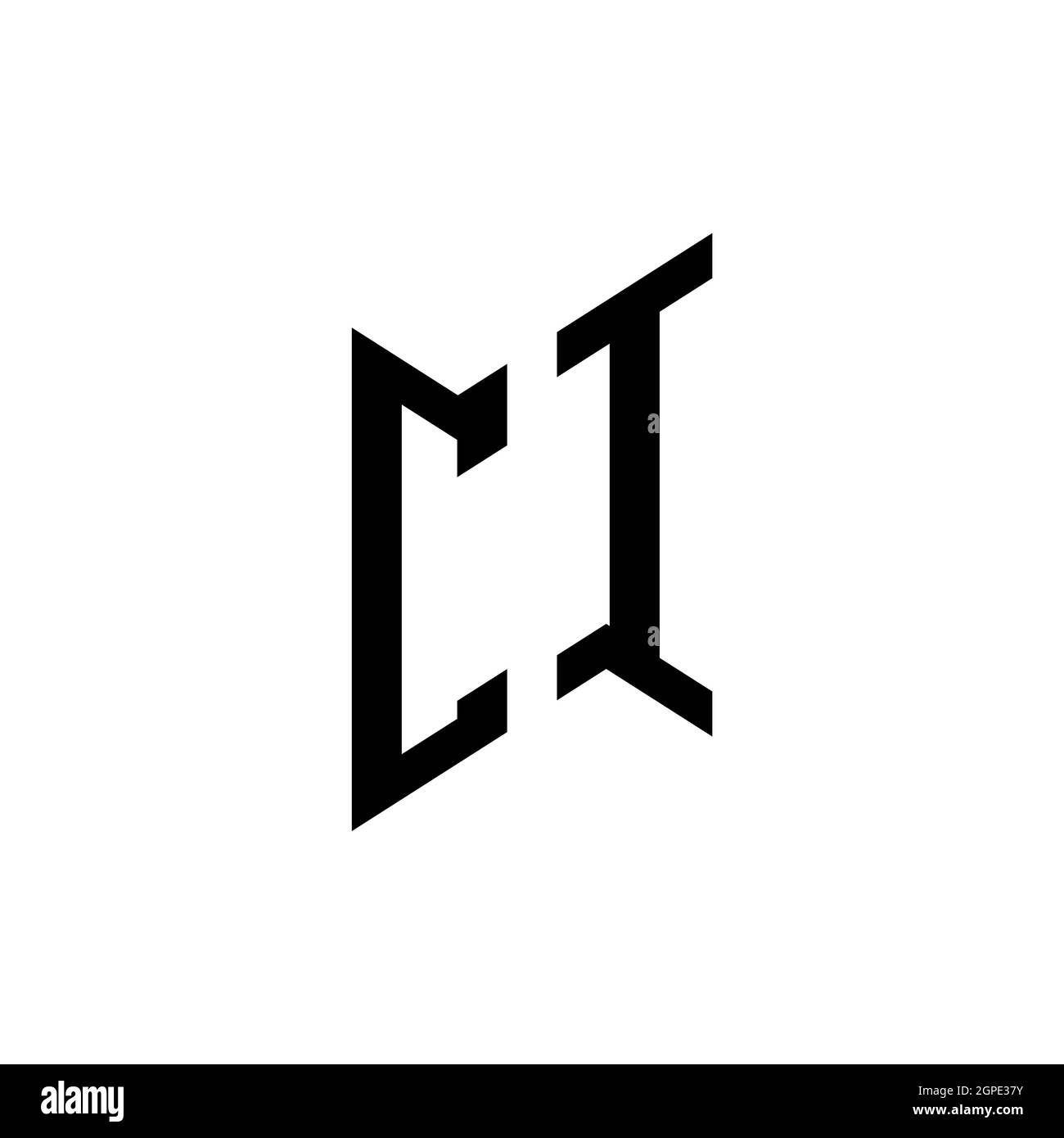 CI Monogram geometric shape style template. Monogram initial design vector isolated on white ...