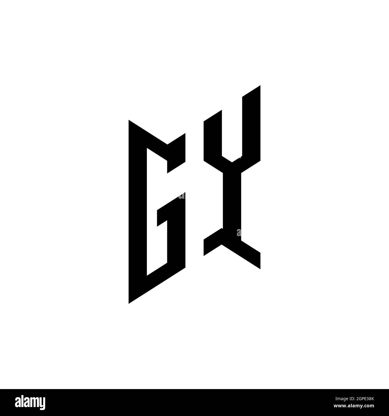 GY Monogram geometric shape style template. Monogram initial design vector isolated on white ...