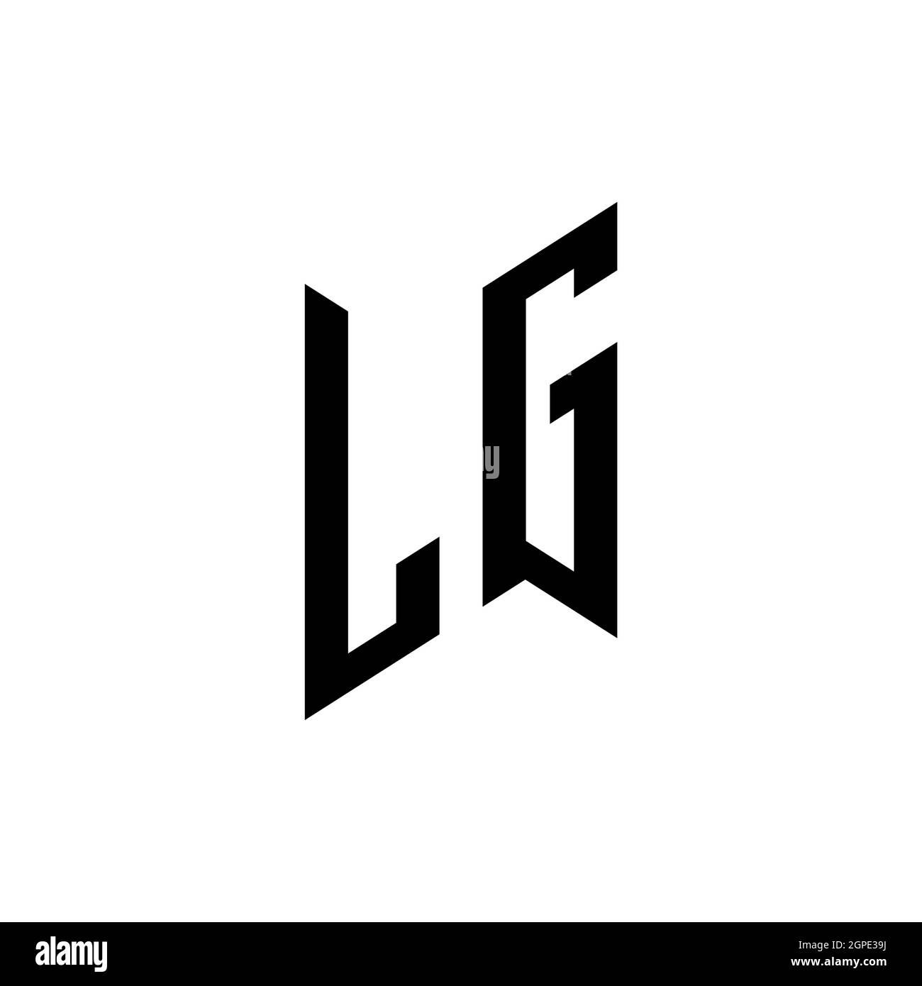 LG Monogram geometric shape style template. Monogram initial design vector isolated on white ...