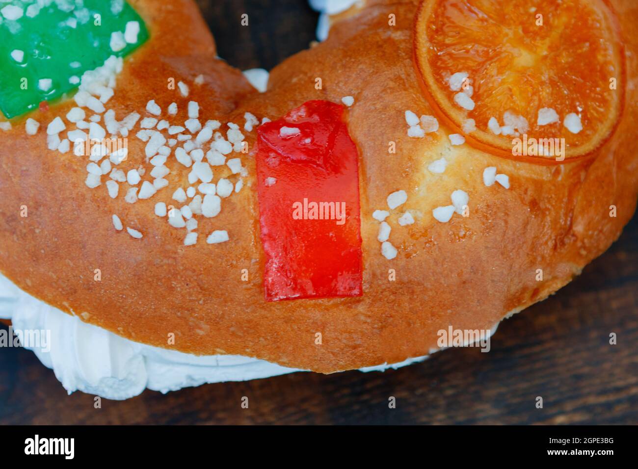 Typical dessert eaten in Spain to celebrate Epiphany Stock Photo - Alamy