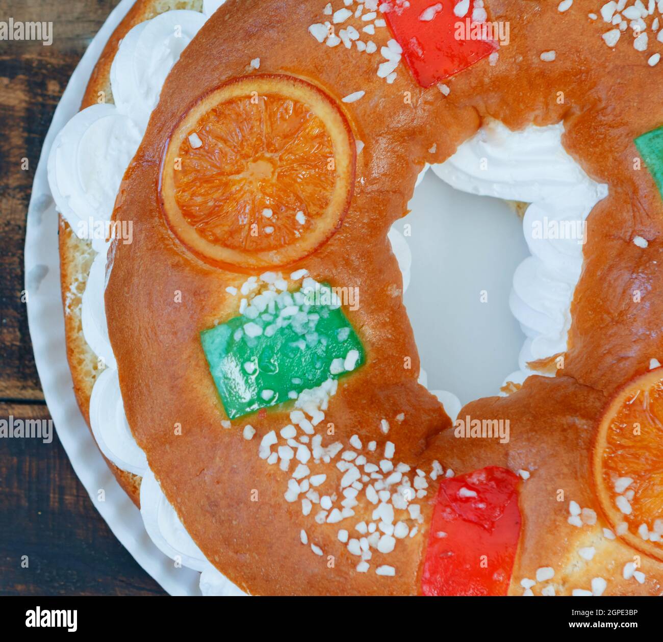 Typical dessert eaten in Spain to celebrate Epiphany Stock Photo - Alamy