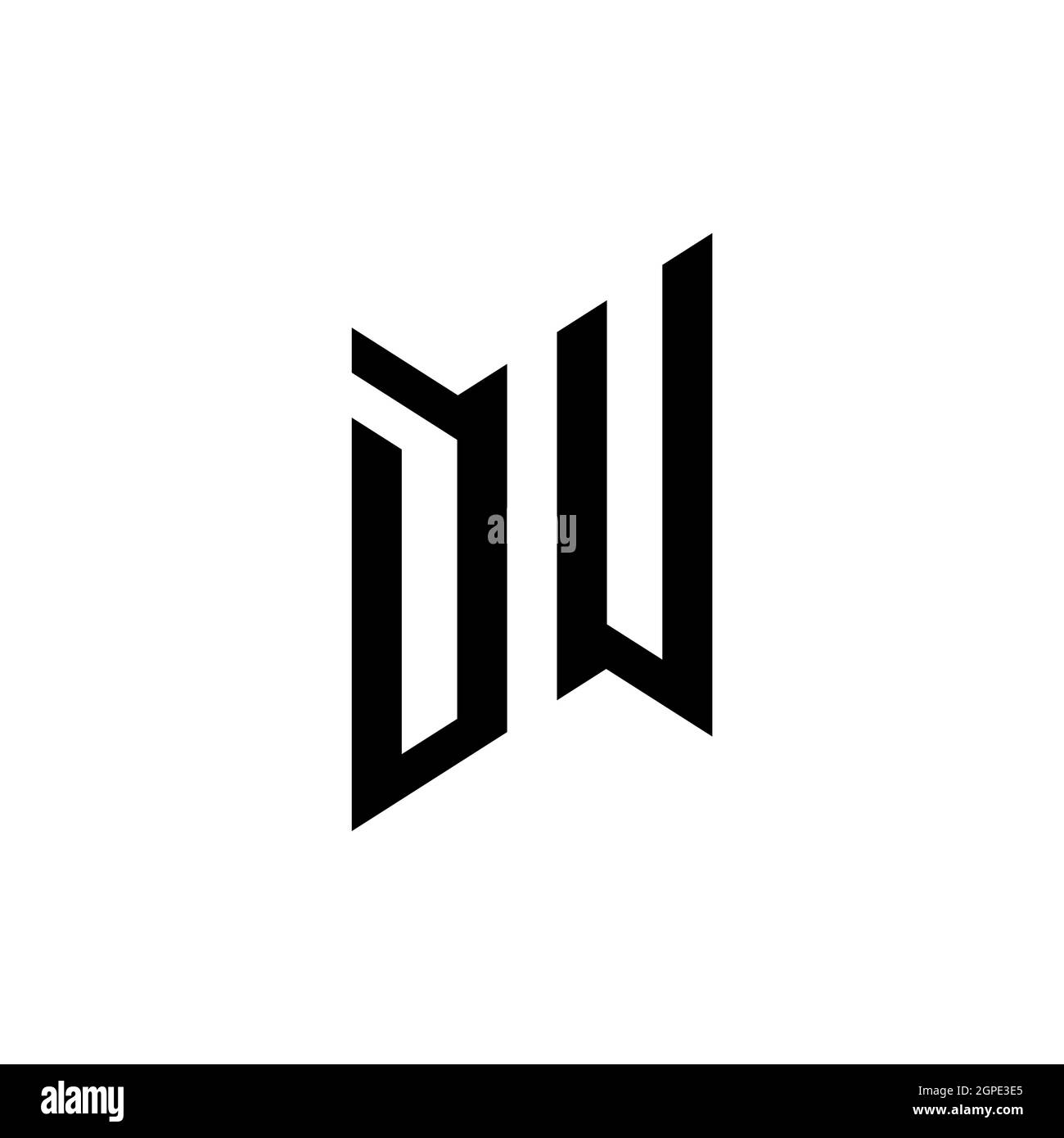DU Monogram geometric shape style template. Monogram initial design ...