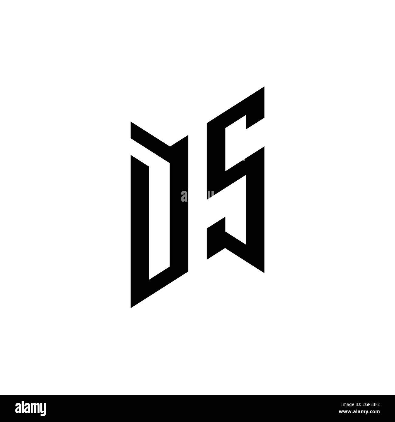 DS Monogram geometric shape style template. Monogram initial design ...