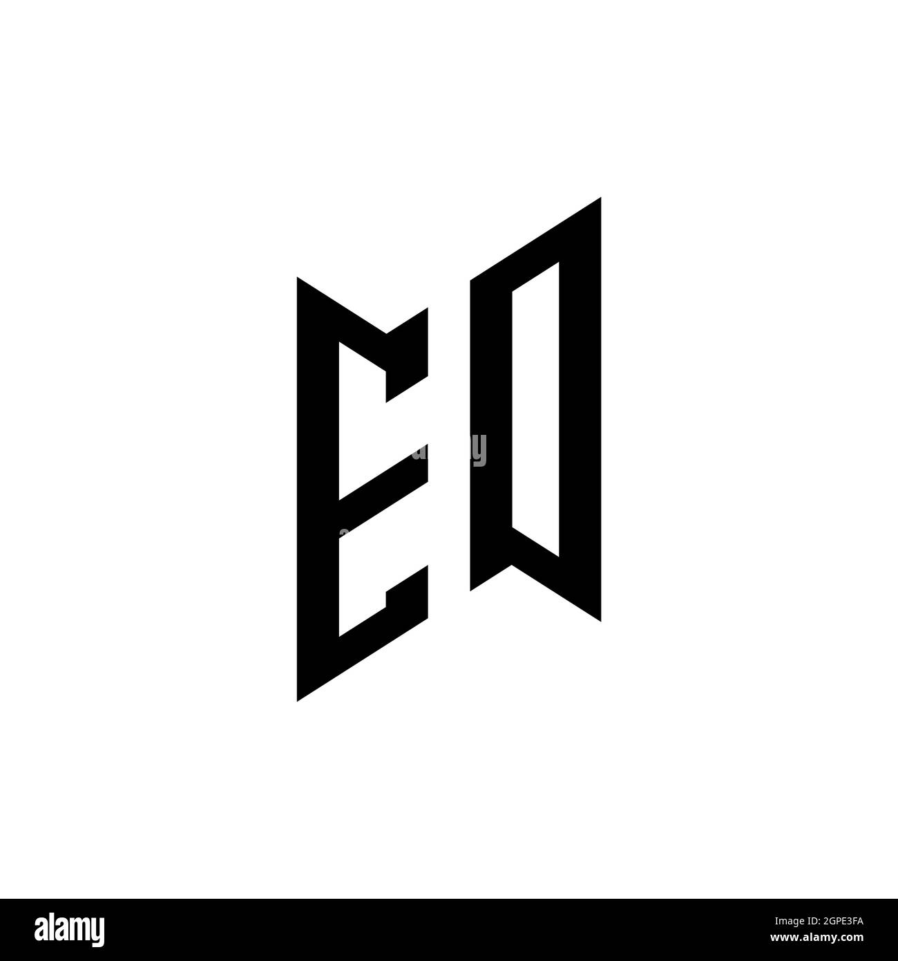 EO Monogram geometric shape style template. Monogram initial design ...