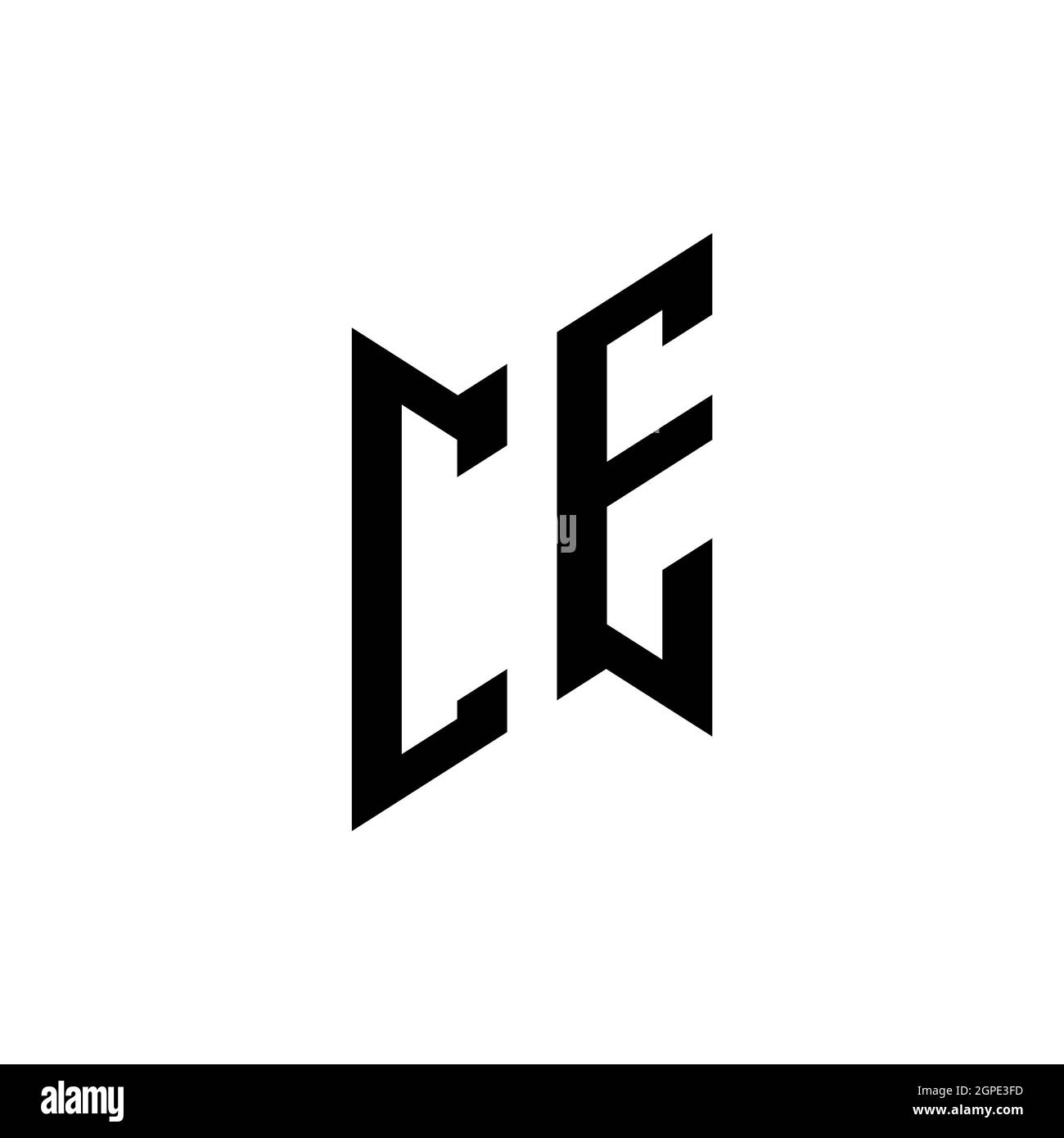 CE Monogram geometric shape style template. Monogram initial design ...