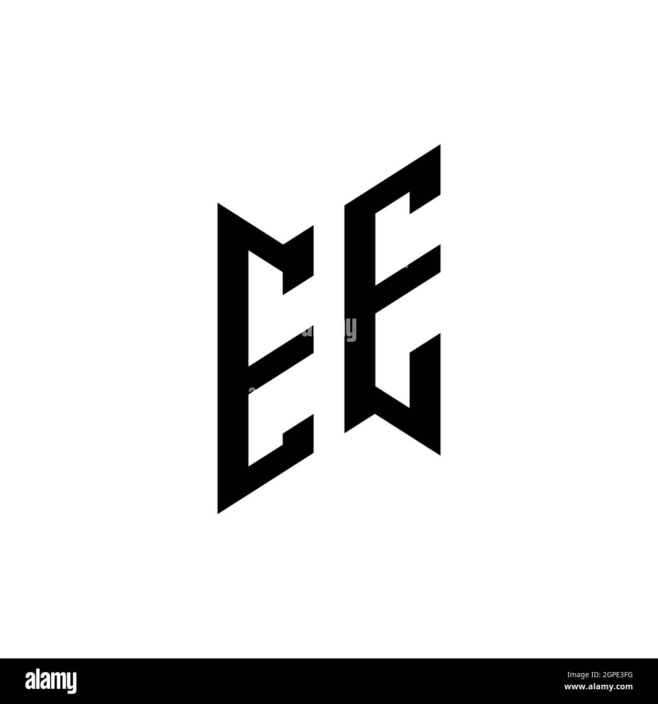 EE Monogram geometric shape style template. Monogram initial design ...