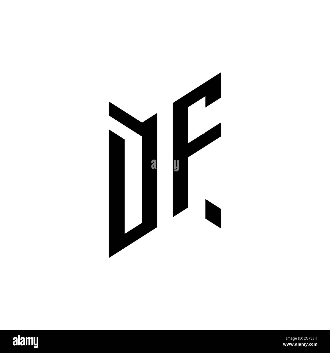 DF Monogram geometric shape style template. Monogram initial design ...