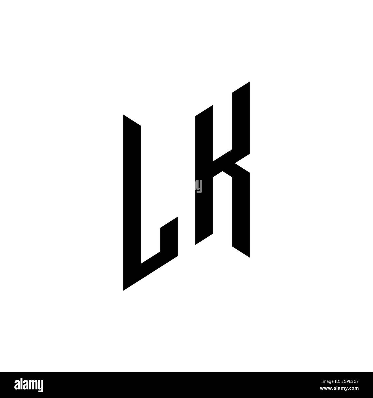 LK Monogram geometric shape style template. Monogram initial design vector isolated on white ...