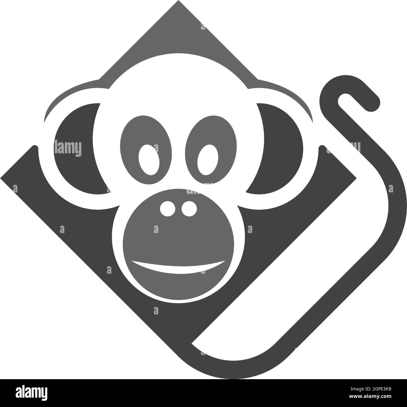 Monkey logo icon illustration vector flat design Stock Vector Image ...