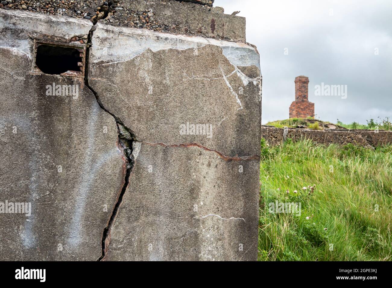 The ruins of Lenan Head fort at the north coast of County Donegal ...