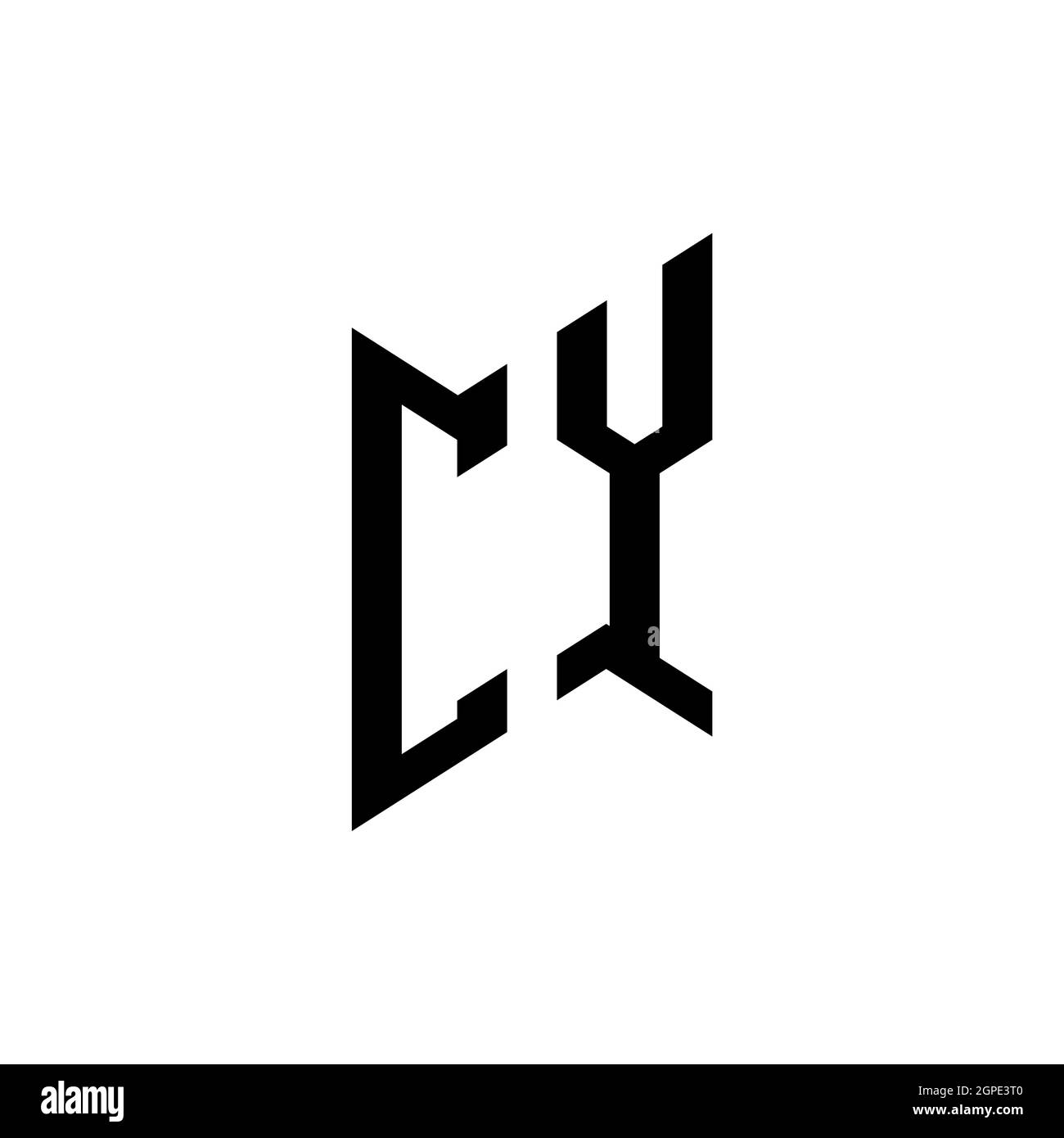 CY Monogram geometric shape style template. Monogram initial design ...