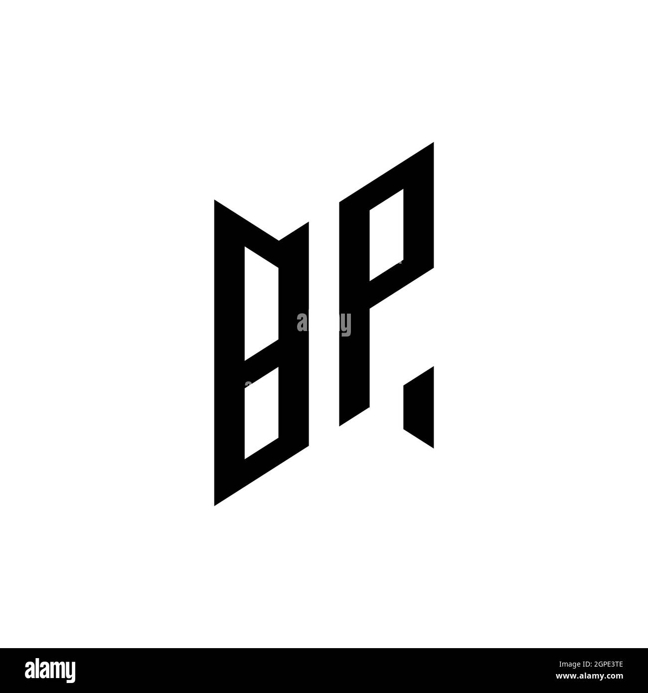BP Monogram geometric shape style template. Monogram initial design ...