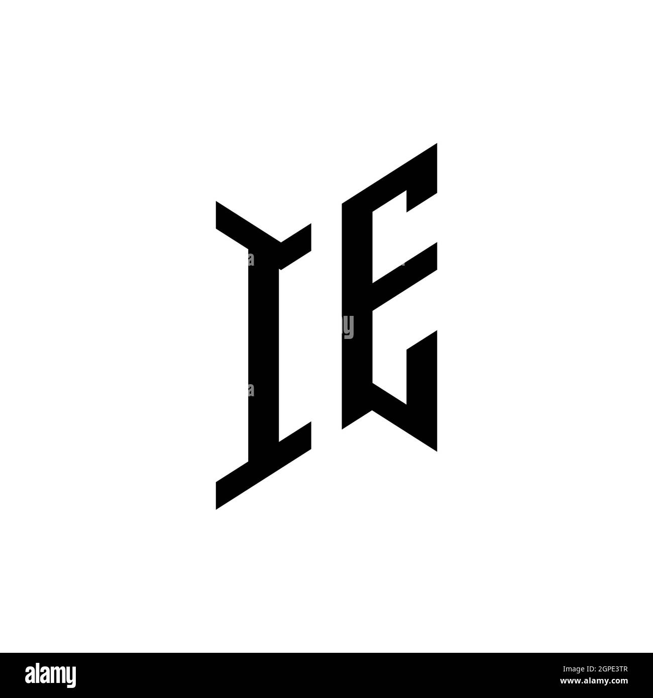 IE Monogram geometric shape style template. Monogram initial design vector isolated on white ...