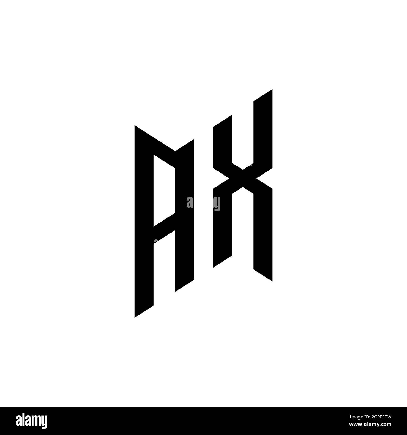 AX Monogram geometric shape style template. Monogram initial design vector isolated on white ...