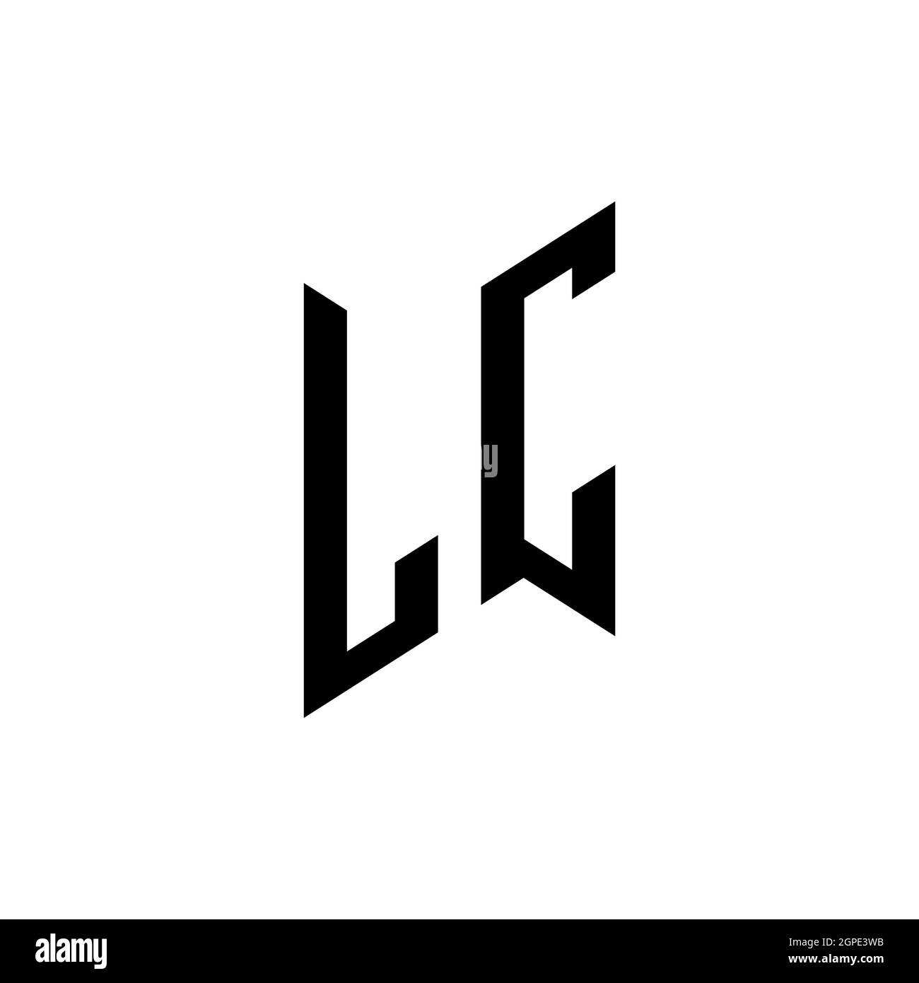 LC Monogram geometric shape style template. Monogram initial design ...