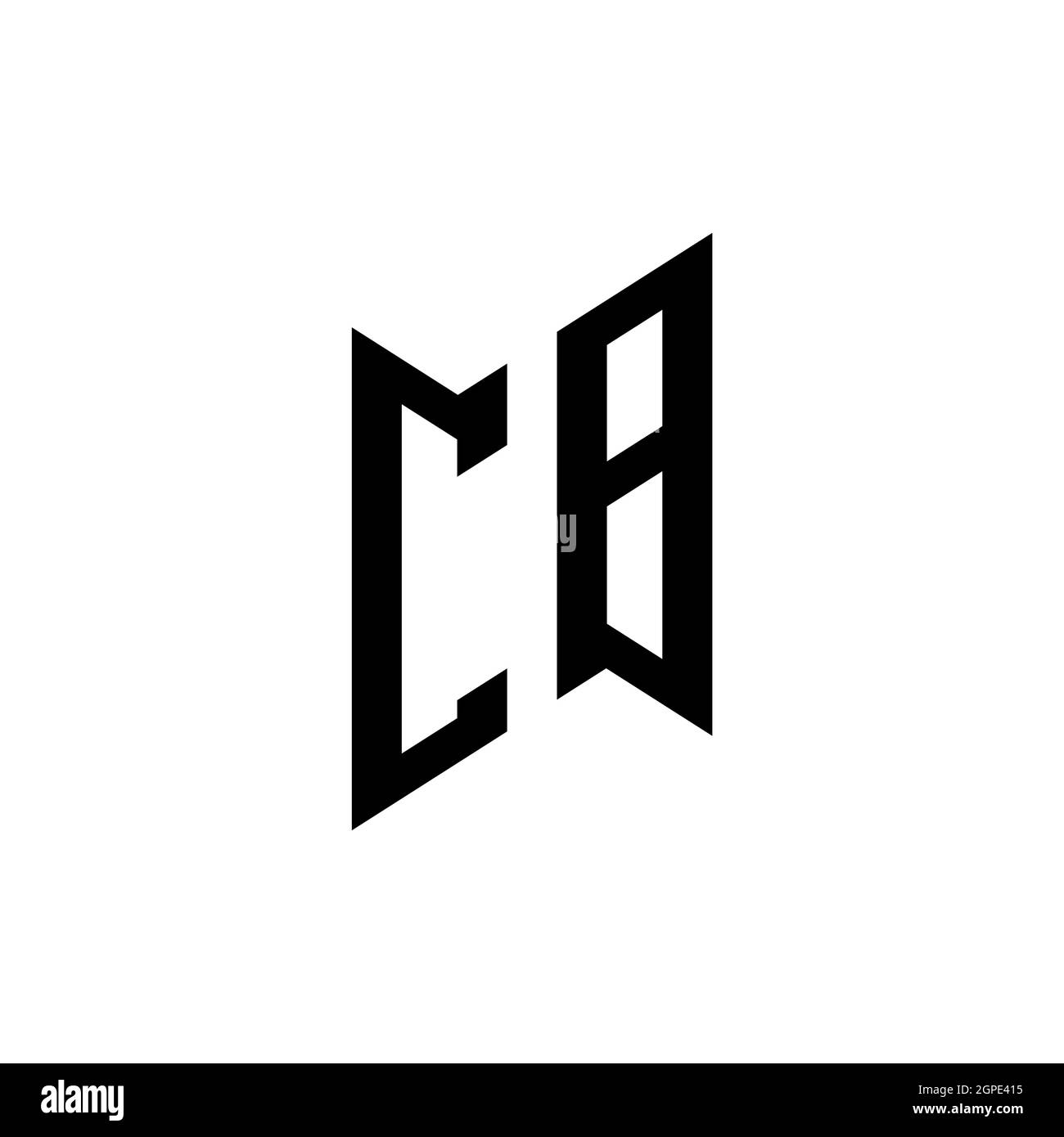 CB Monogram geometric shape style template. Monogram initial design ...