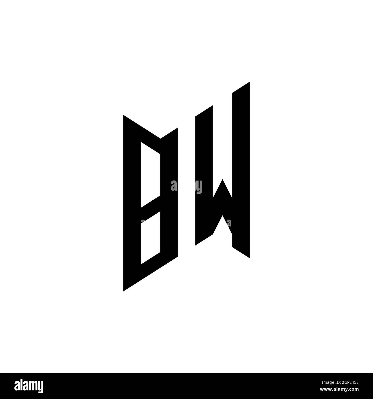 BW Monogram geometric shape style template. Monogram initial design ...