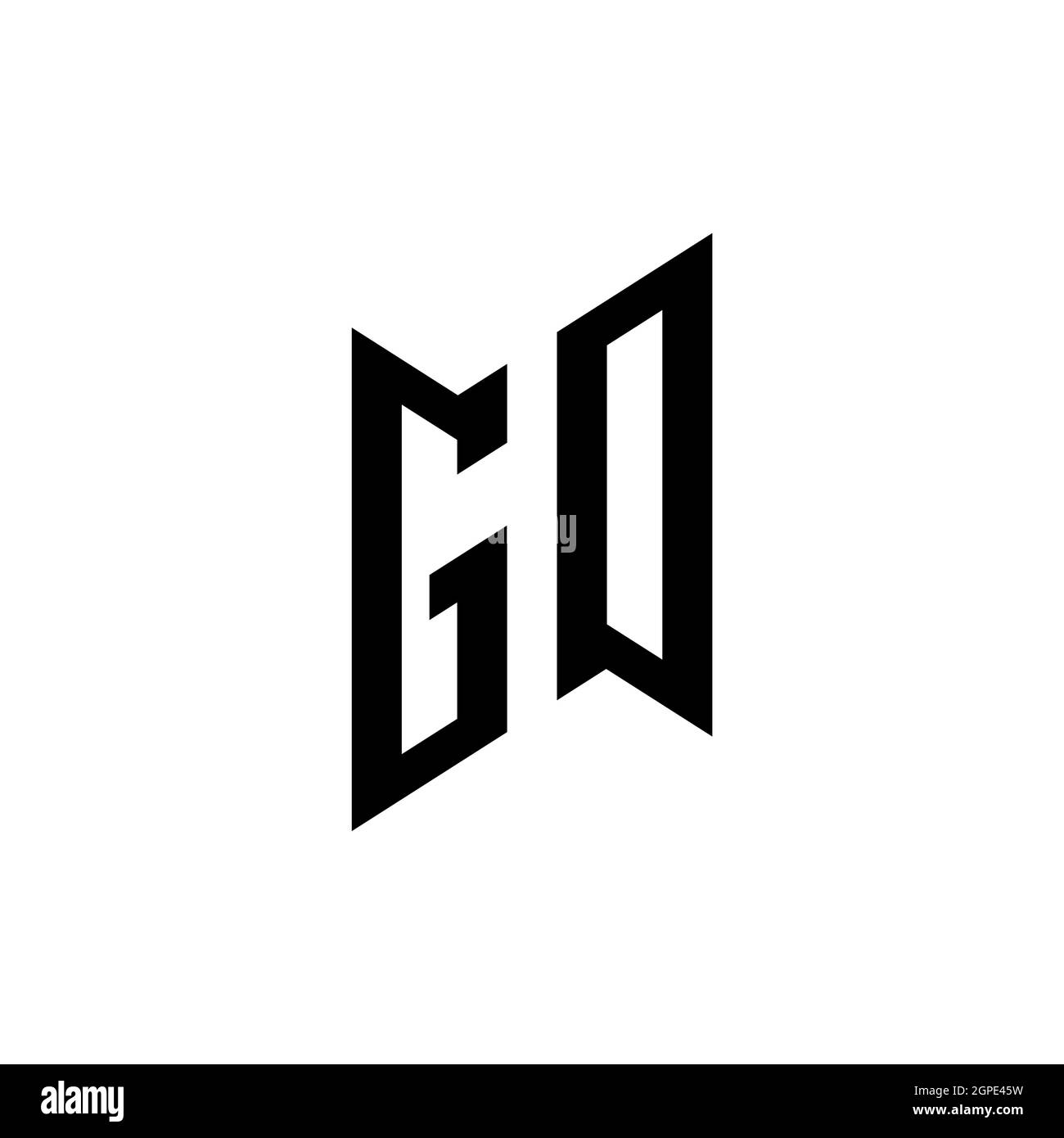 GO Monogram geometric shape style template. Monogram initial design ...