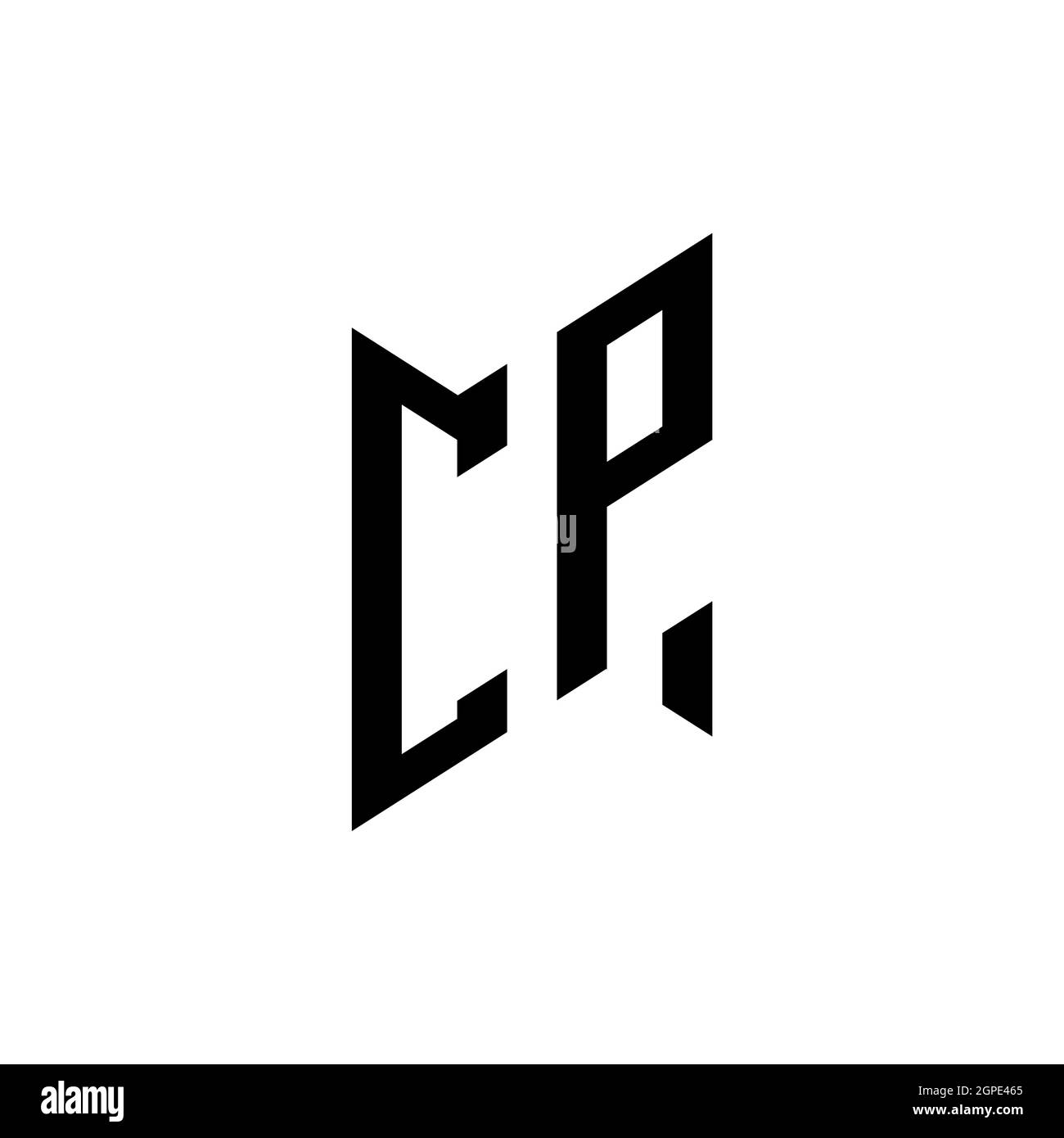 CP Monogram geometric shape style template. Monogram initial design ...