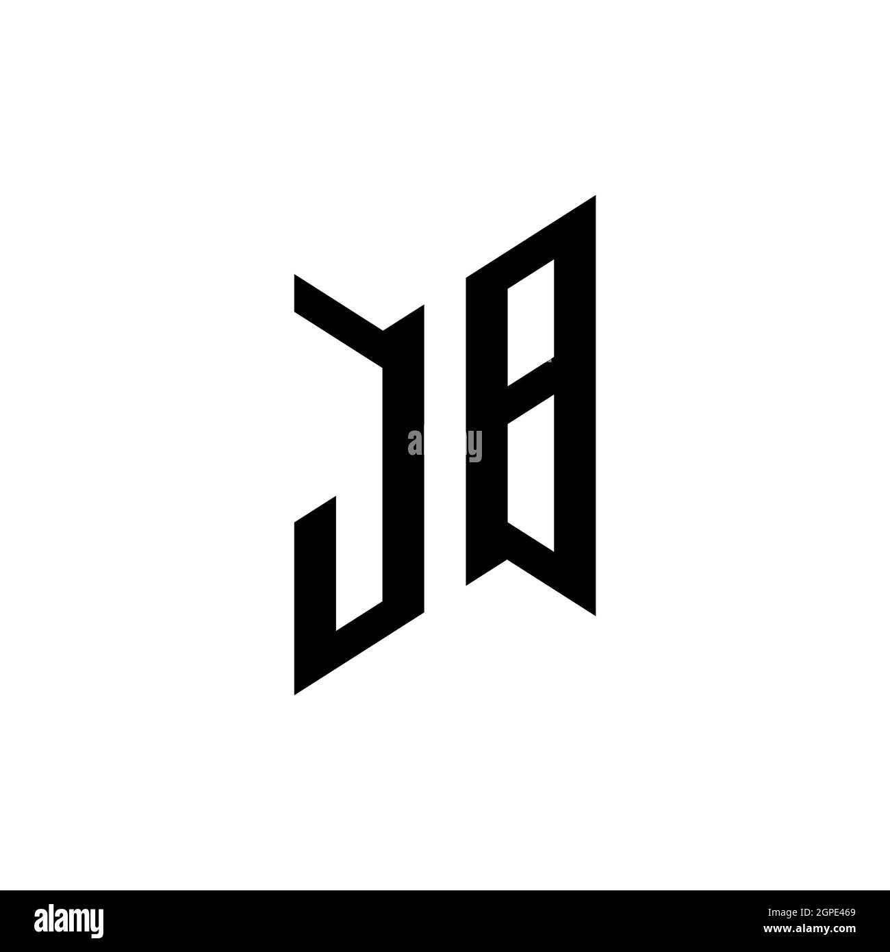 JB Monogram geometric shape style template. Monogram initial design ...