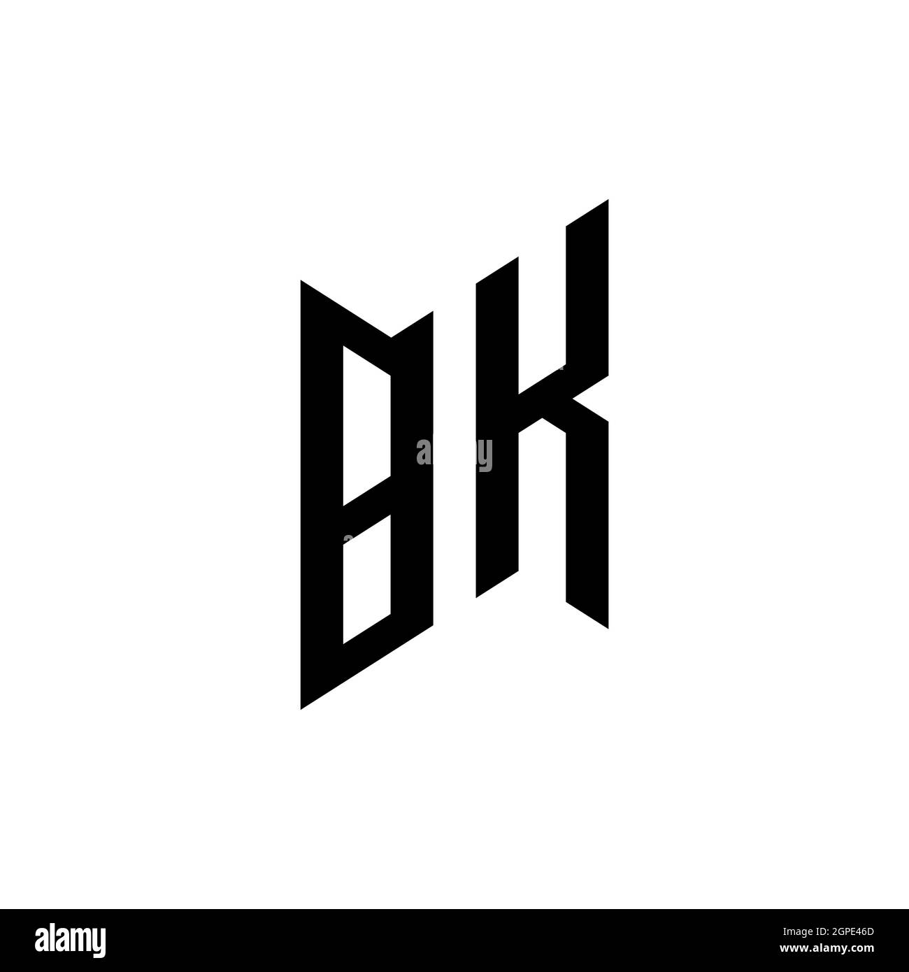 BK Monogram geometric shape style template. Monogram initial design ...