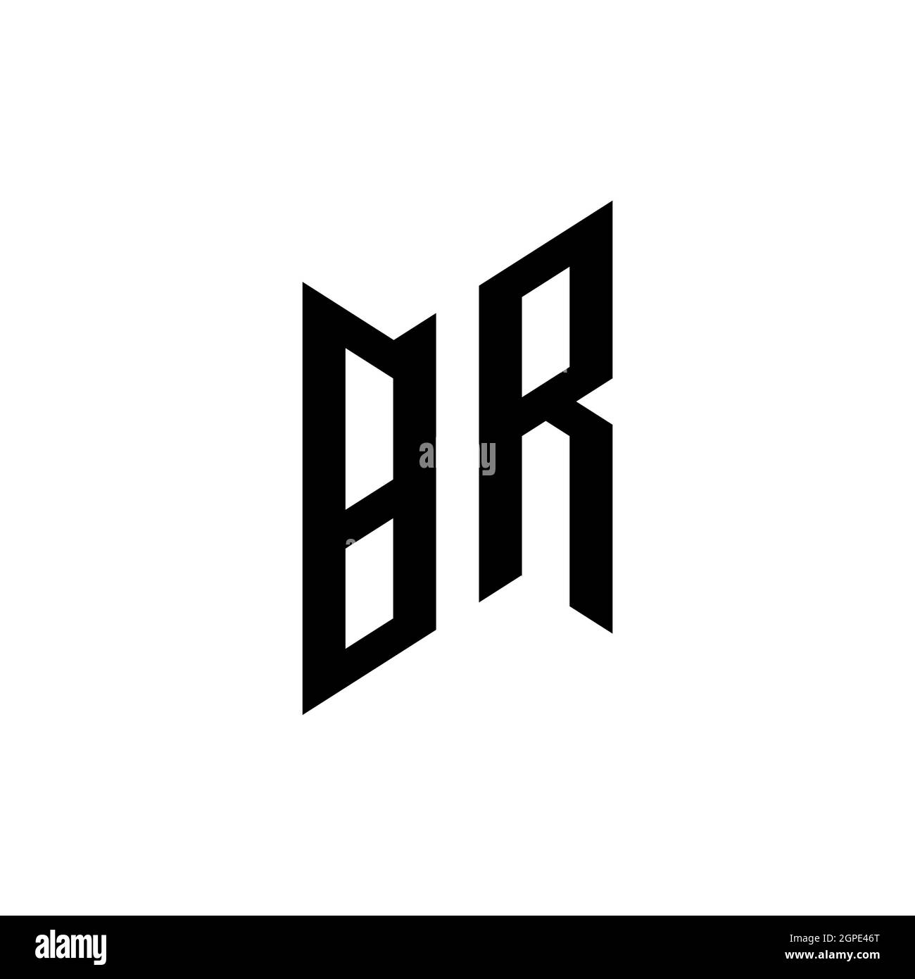 BR Monogram geometric shape style template. Monogram initial design ...