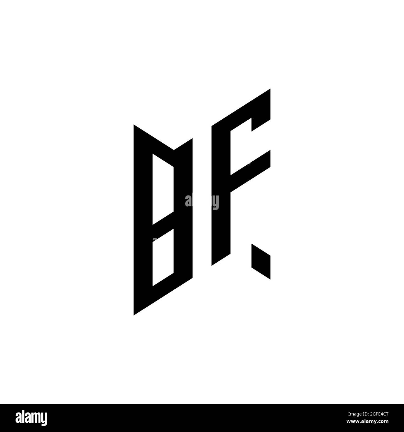 BF Monogram geometric shape style template. Monogram initial design ...