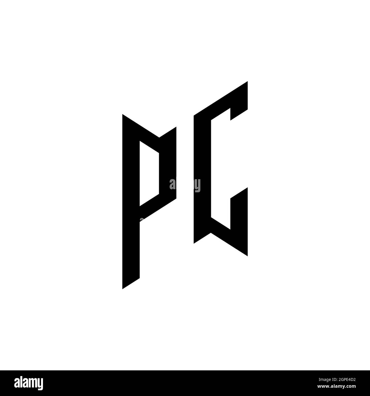 PC Monogram geometric shape style template. Monogram initial design ...