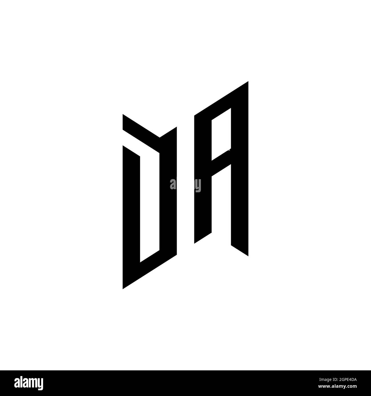DA Monogram geometric shape style template. Monogram initial design ...