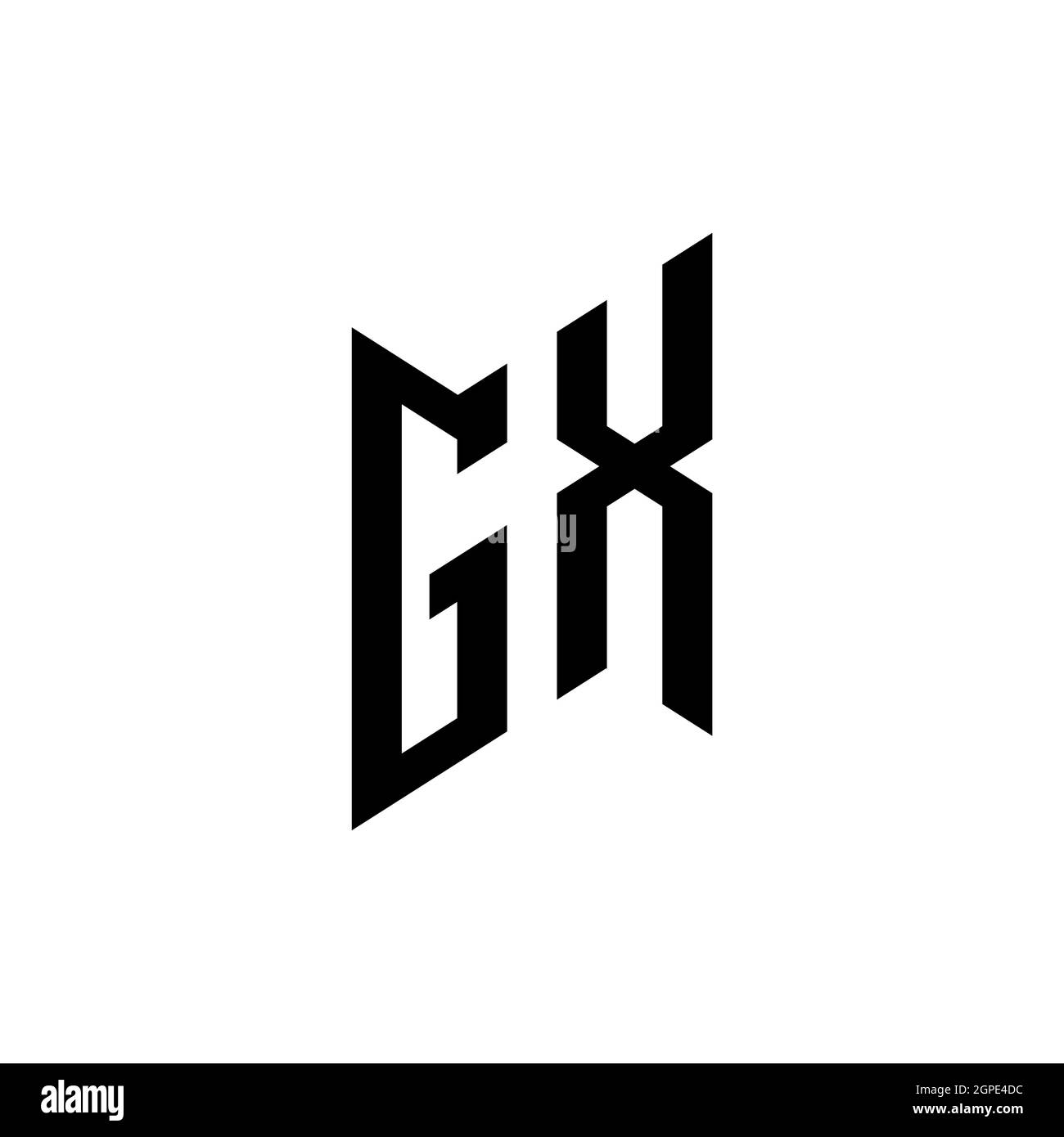 GX Monogram geometric shape style template. Monogram initial design ...