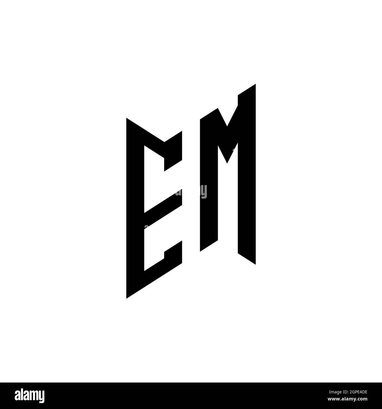EM Monogram geometric shape style template. Monogram initial design ...