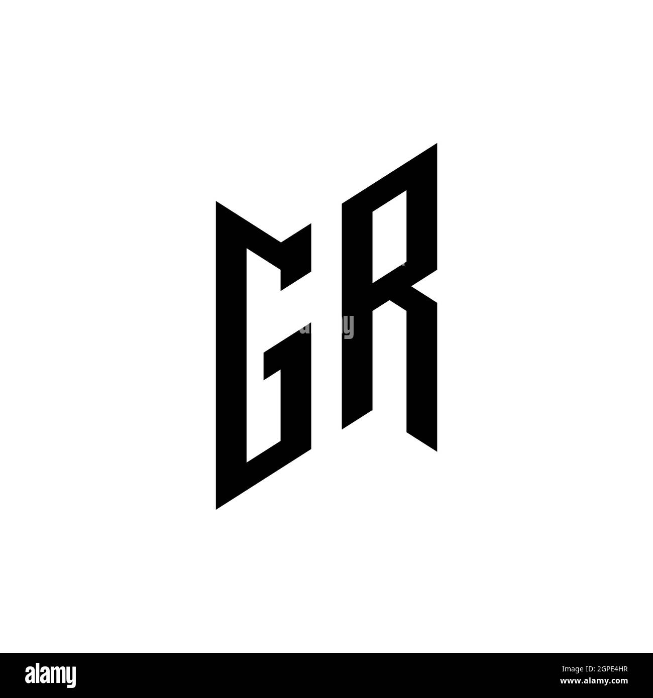 GR Monogram geometric shape style template. Monogram initial design ...