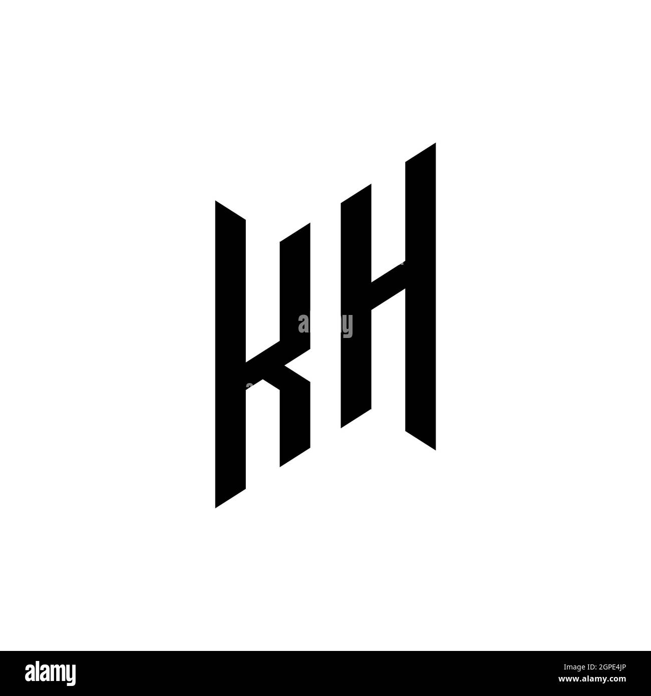 KH Monogram geometric shape style template. Monogram initial design ...