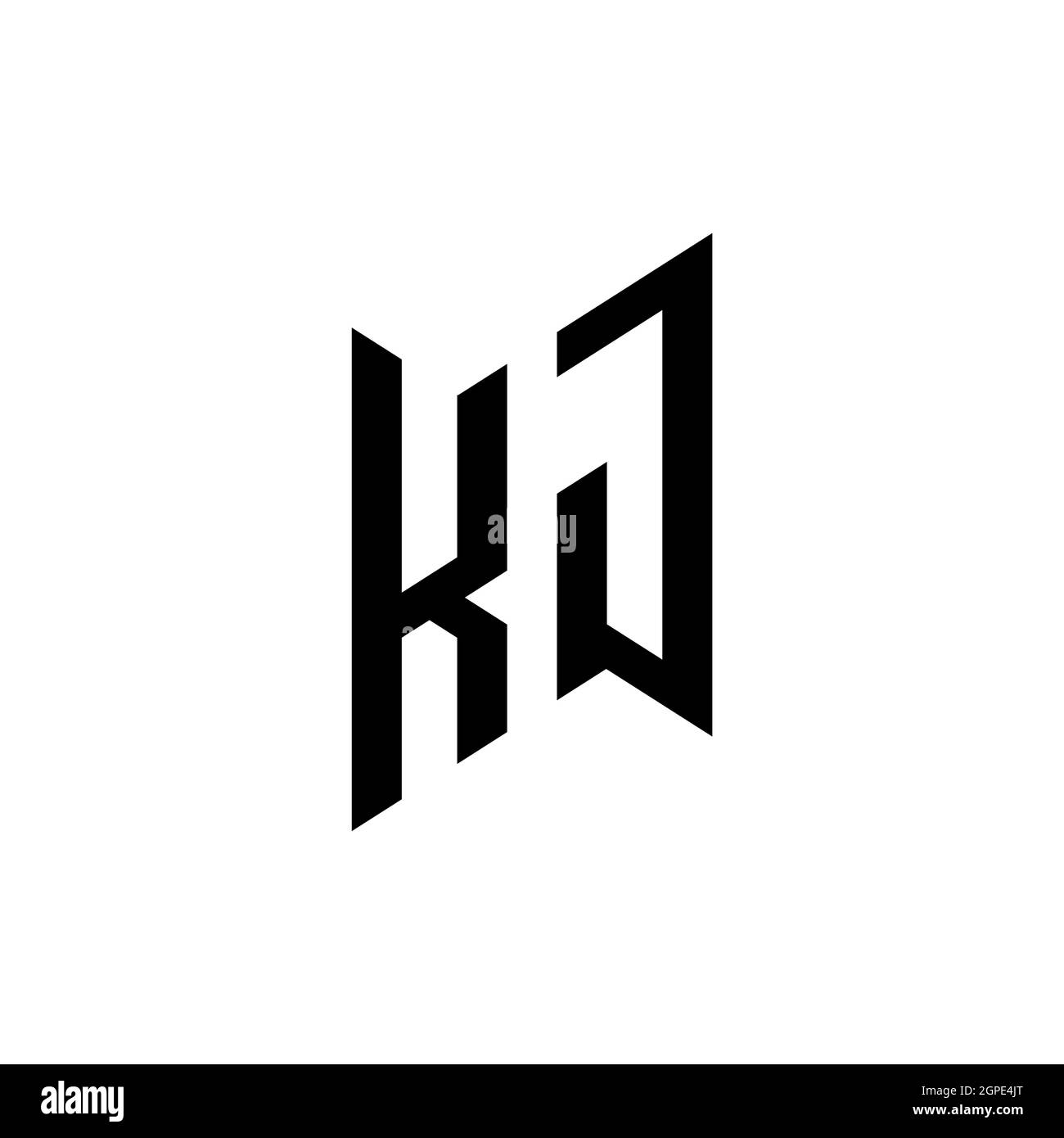 KJ Monogram geometric shape style template. Monogram initial design ...