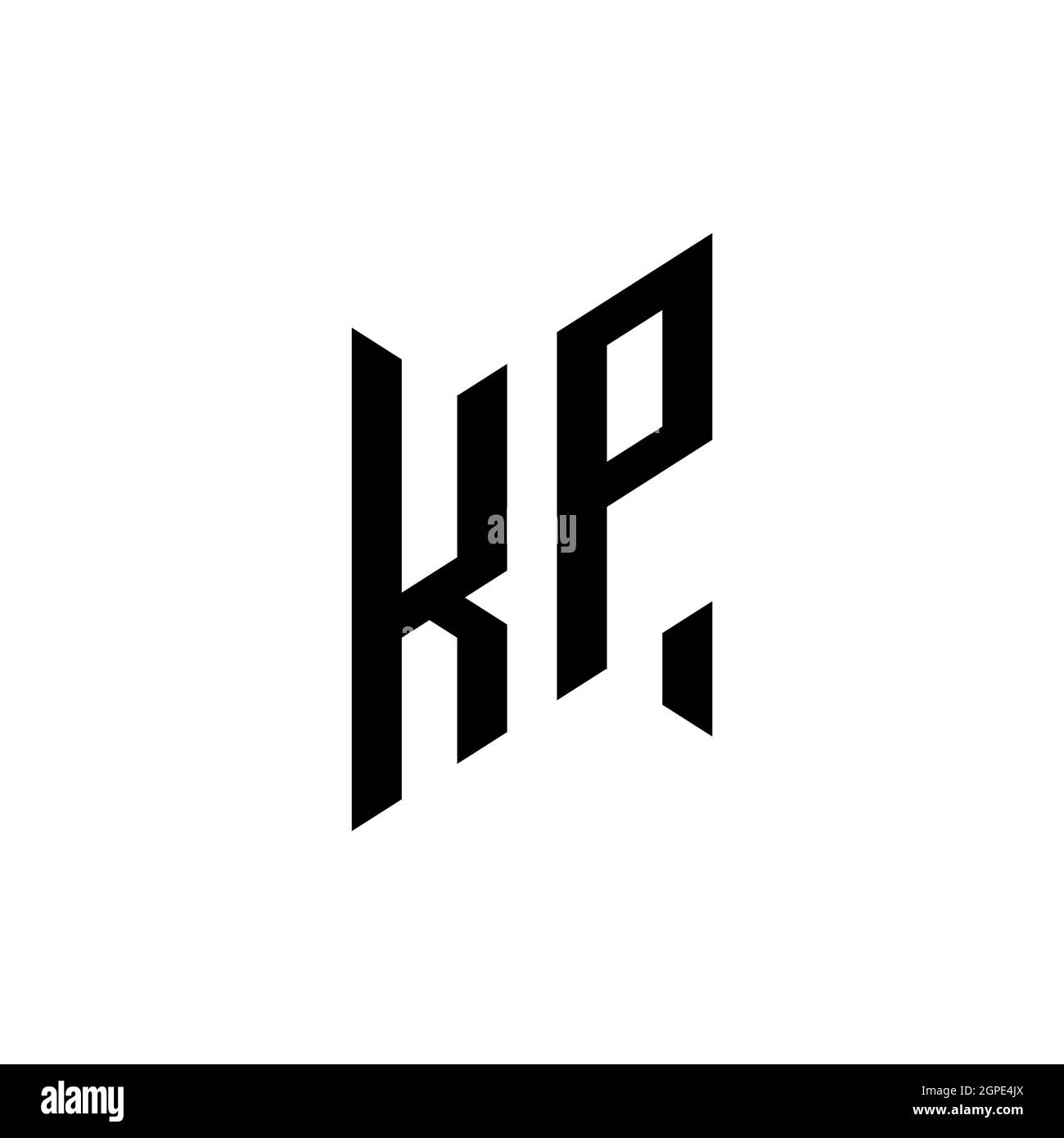 KP Monogram geometric shape style template. Monogram initial design ...