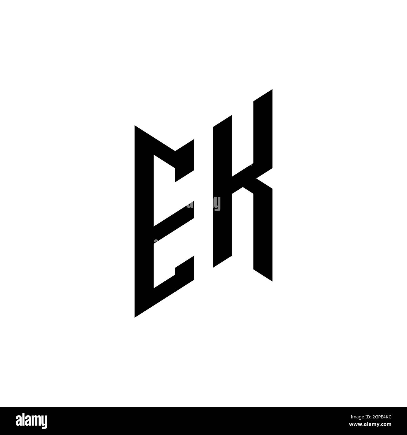 EK Monogram geometric shape style template. Monogram initial design ...