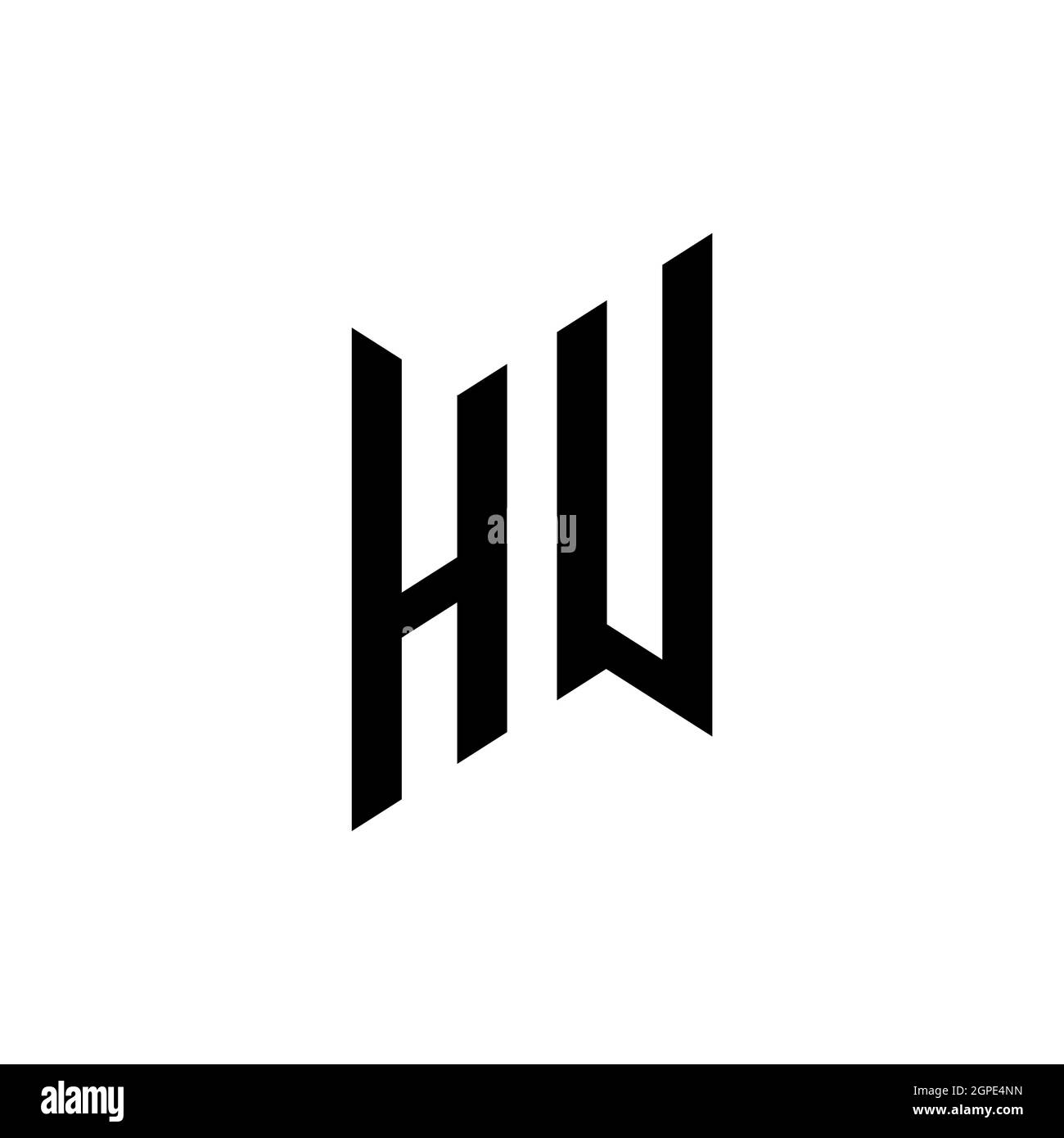 HU Monogram geometric shape style template. Monogram initial design ...