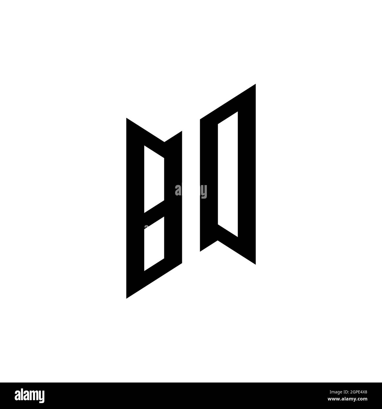 BO Monogram geometric shape style template. Monogram initial design ...
