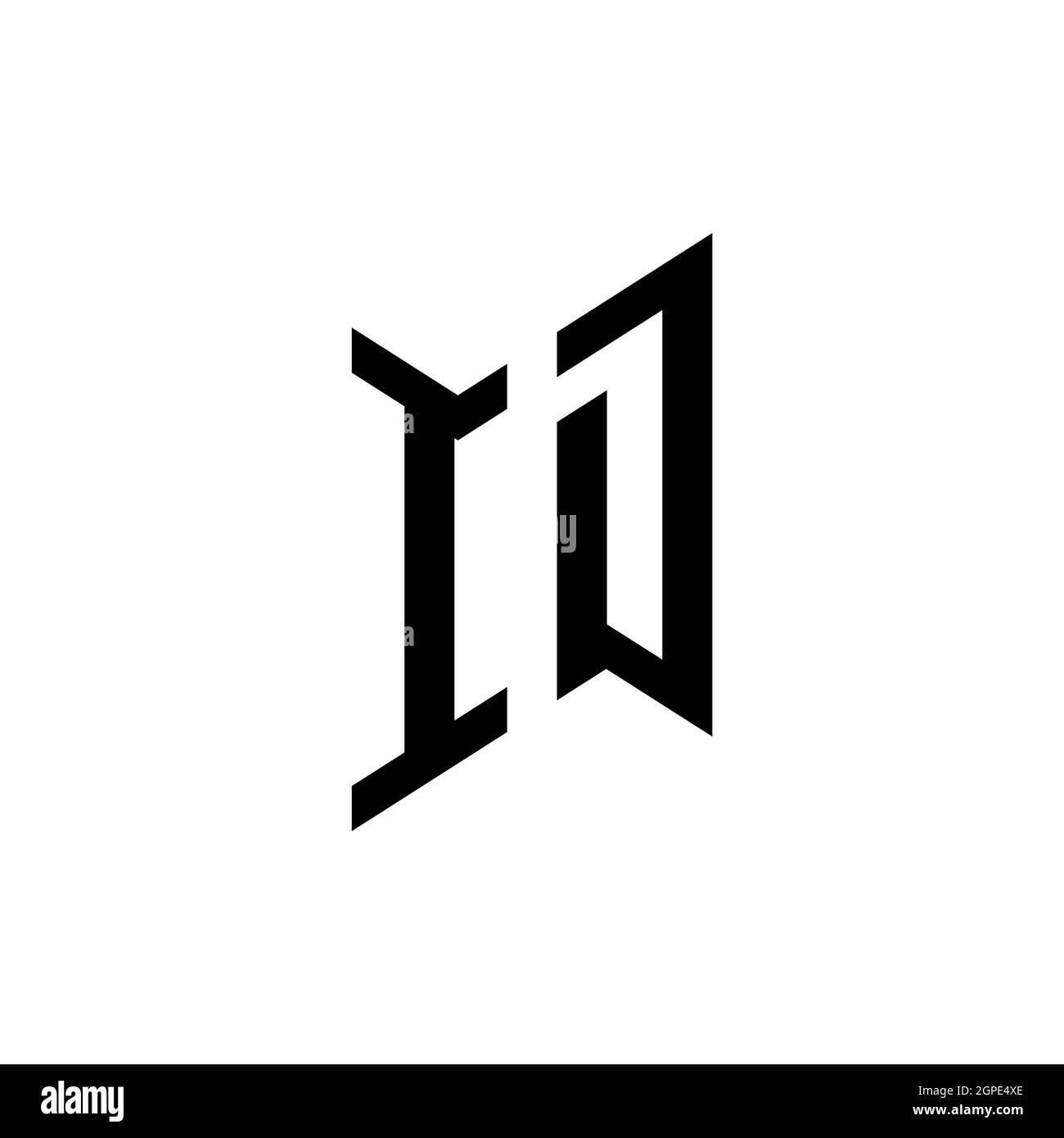 ID Monogram geometric shape style template. Monogram initial design ...