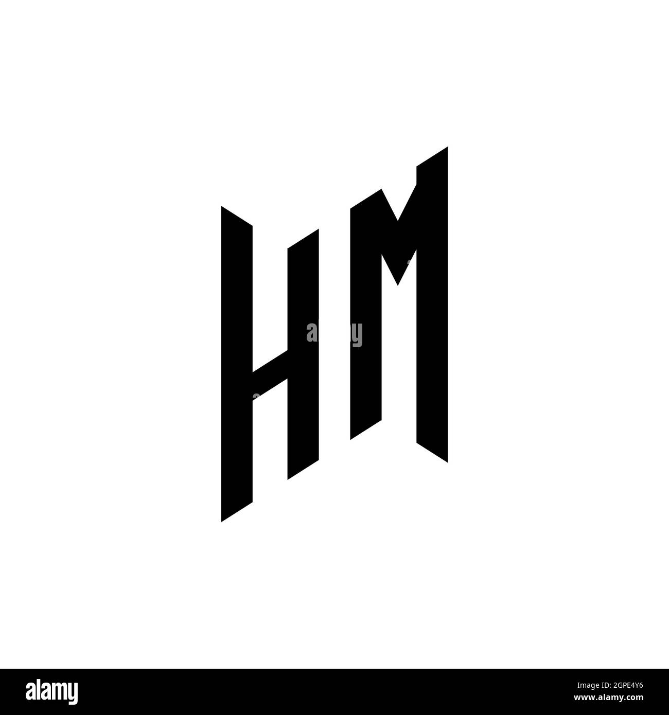 HM Monogram geometric shape style template. Monogram initial design ...