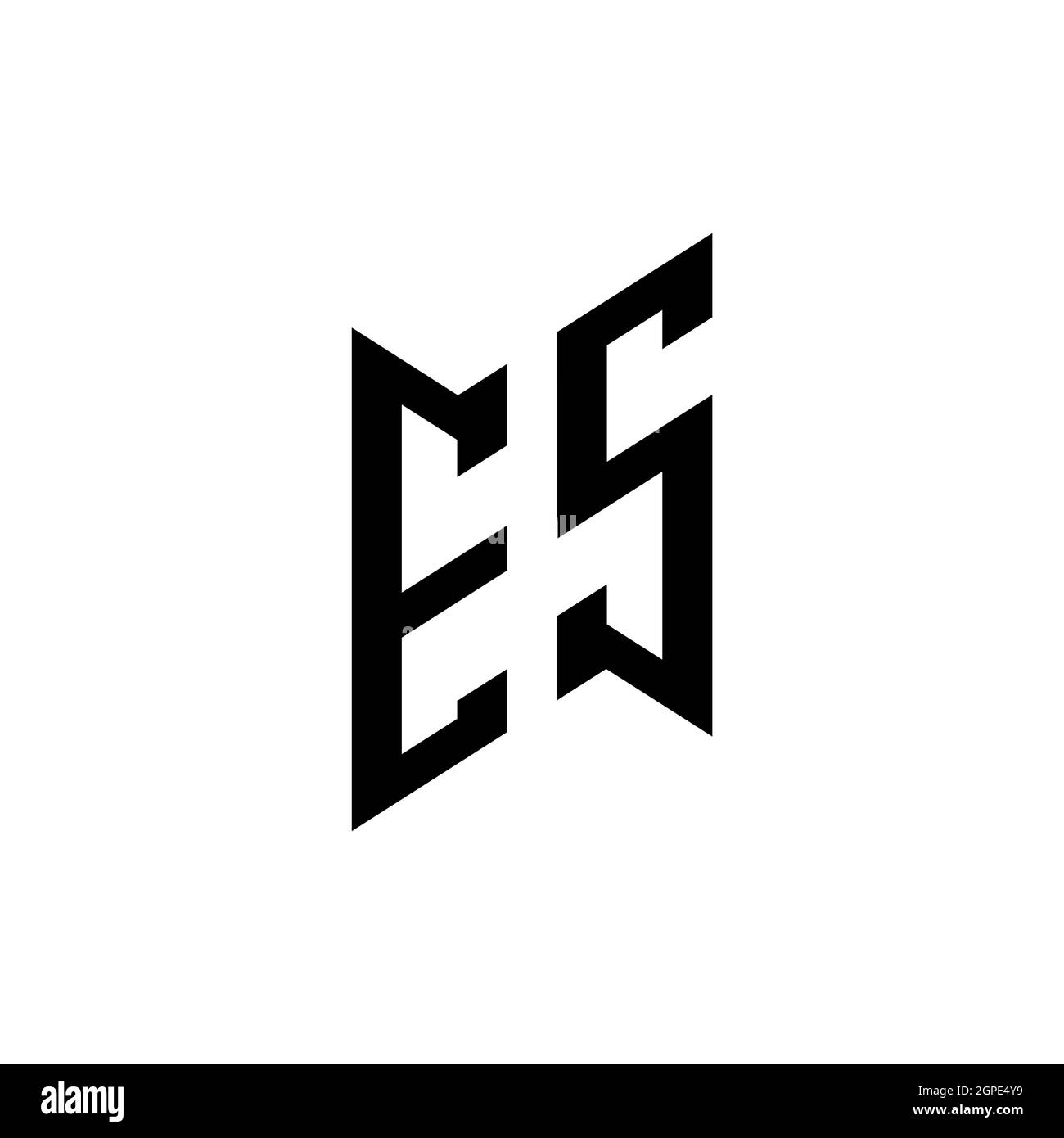 ES Monogram geometric shape style template. Monogram initial design vector isolated on white ...
