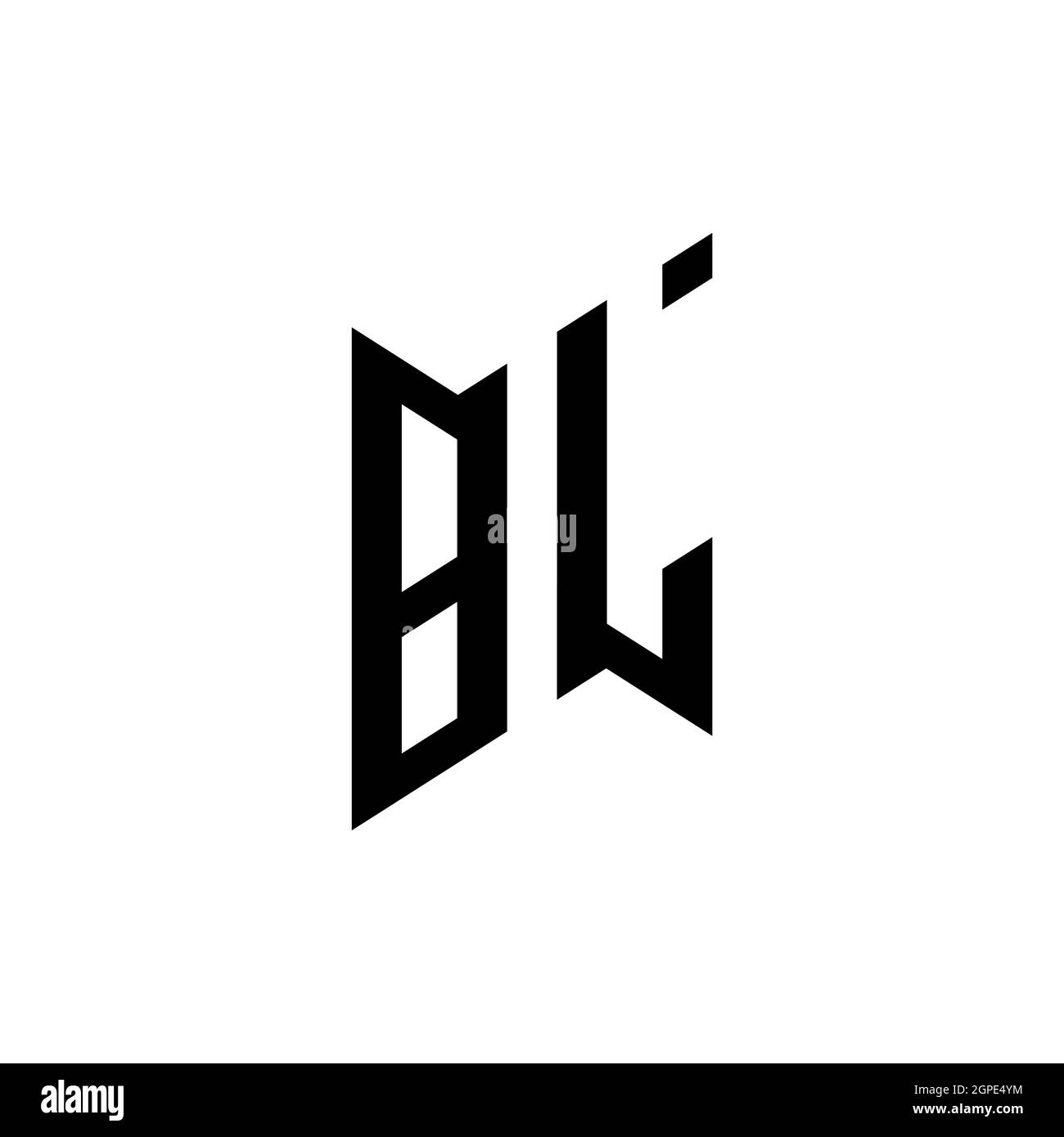 BL Monogram geometric shape style template. Monogram initial design ...