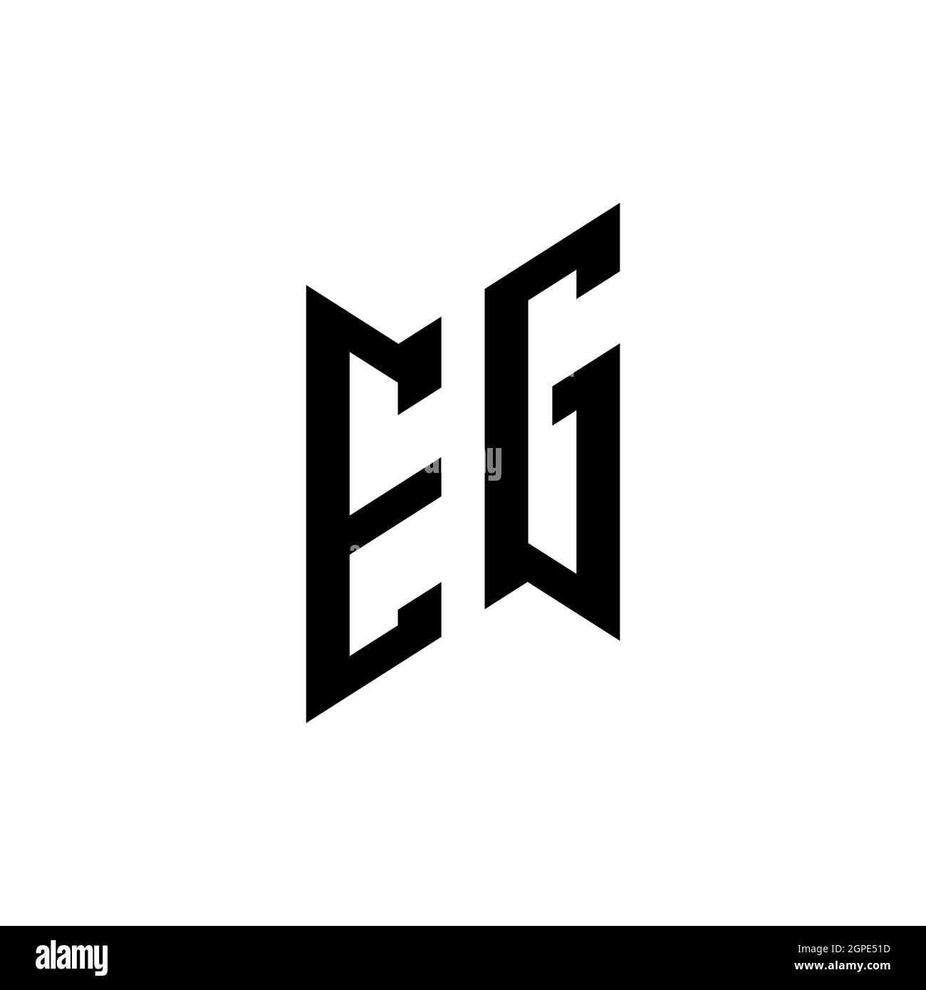EG Monogram geometric shape style template. Monogram initial design ...