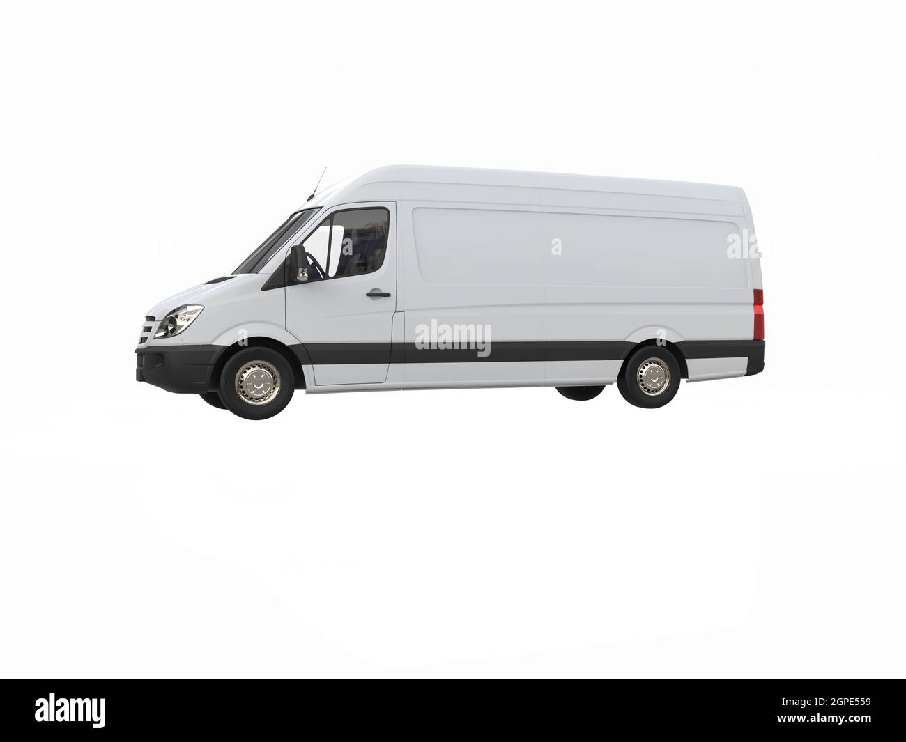 White Commercial Delivery Truck on a White Background isolated ...