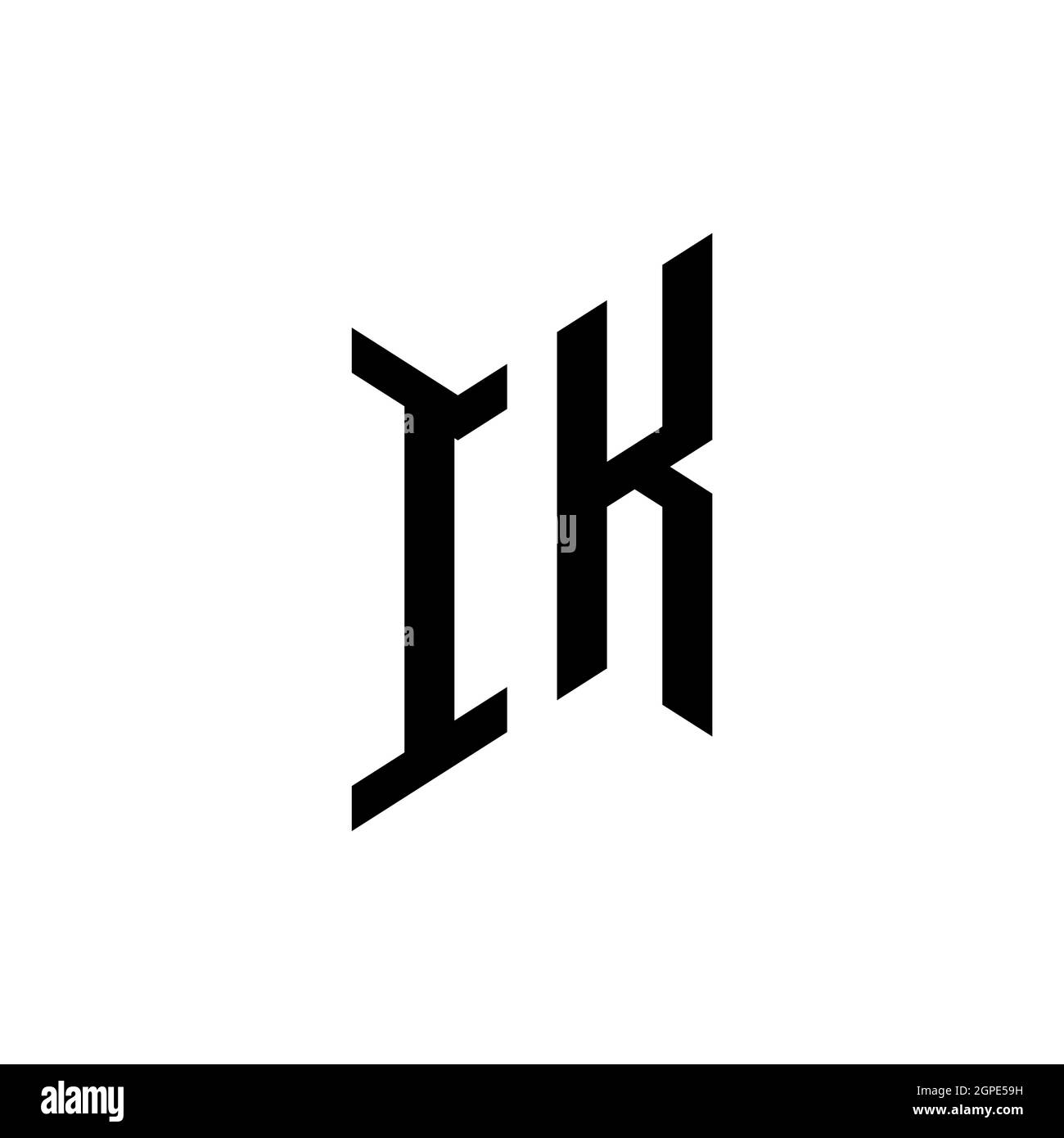 IK Monogram geometric shape style template. Monogram initial design ...