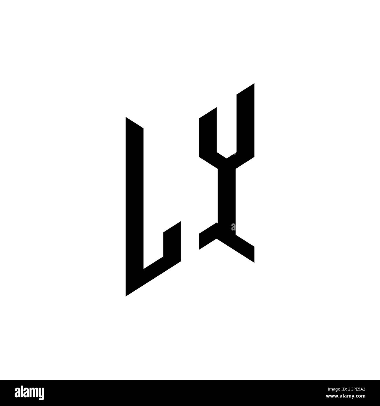 LY Monogram geometric shape style template. Monogram initial design vector isolated on white ...