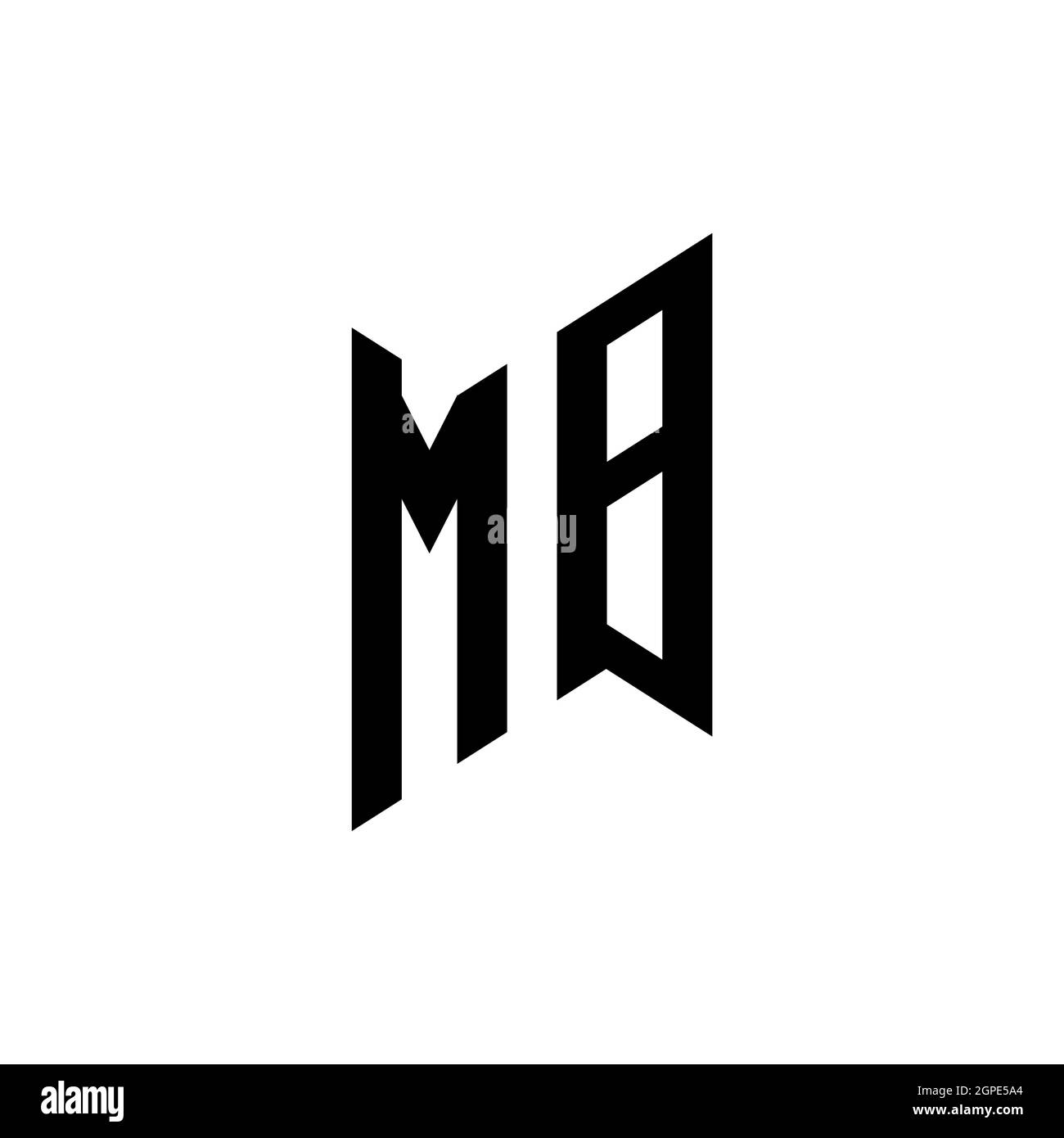 MB Monogram geometric shape style template. Monogram initial design ...