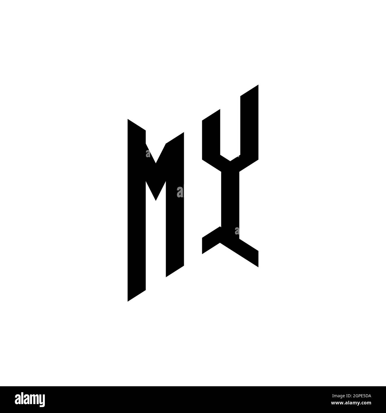 MY Monogram geometric shape style template. Monogram initial design vector isolated on white ...