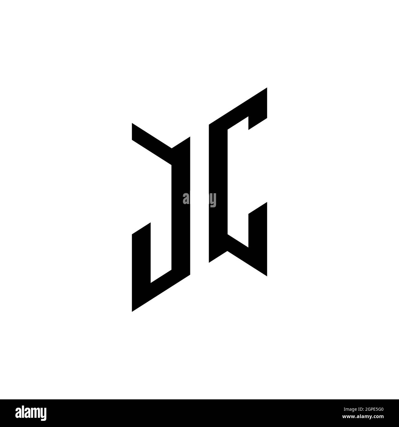 JC Monogram geometric shape style template. Monogram initial design ...