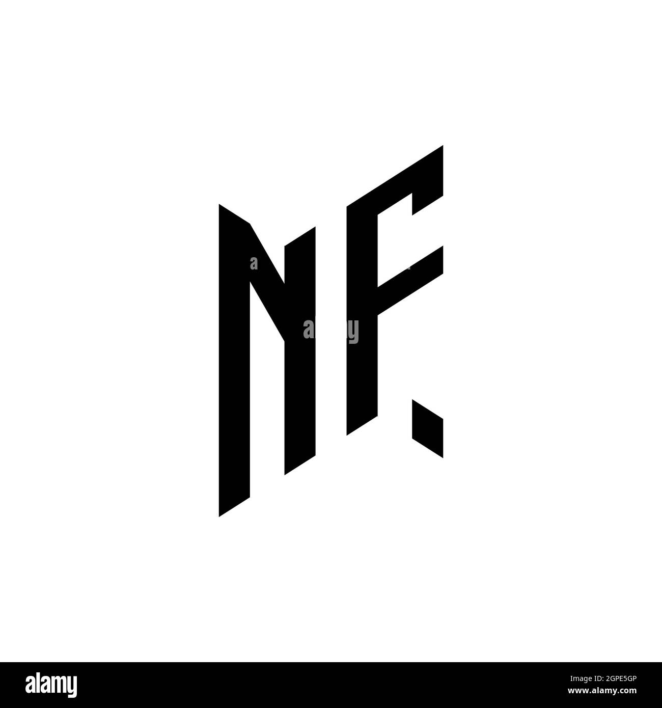 NF Monogram geometric shape style template. Monogram initial design ...